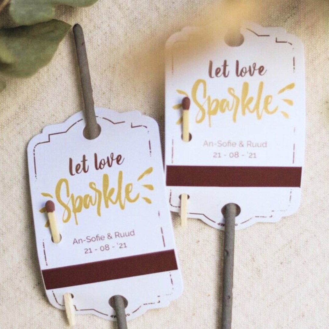 50 Pcs Personalised Sparkler Stick Tags With Striker Strip Included - Etsy