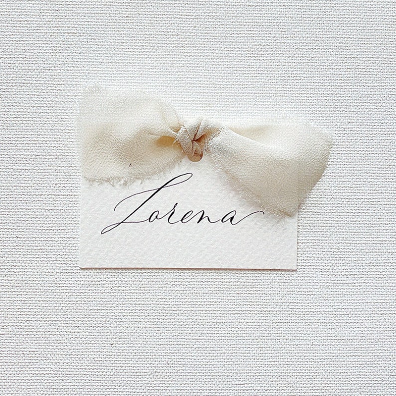 Personalised Wedding Name Place Cards With Ribbon - Etsy