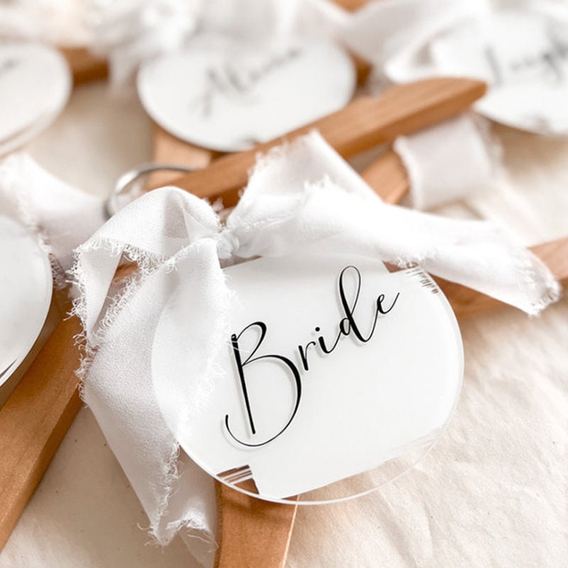 Custom Wedding White Paint Name Tags With Ribbon - Etsy