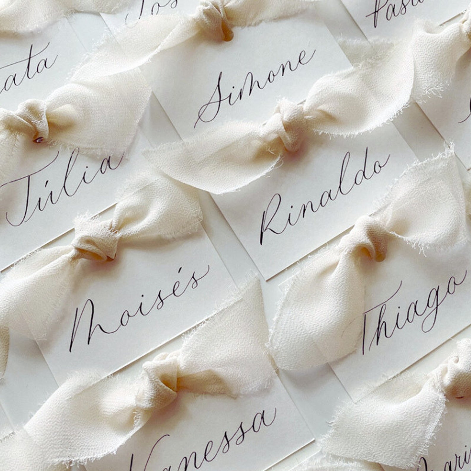 Personalised Wedding Name Place Cards With Ribbon - Etsy