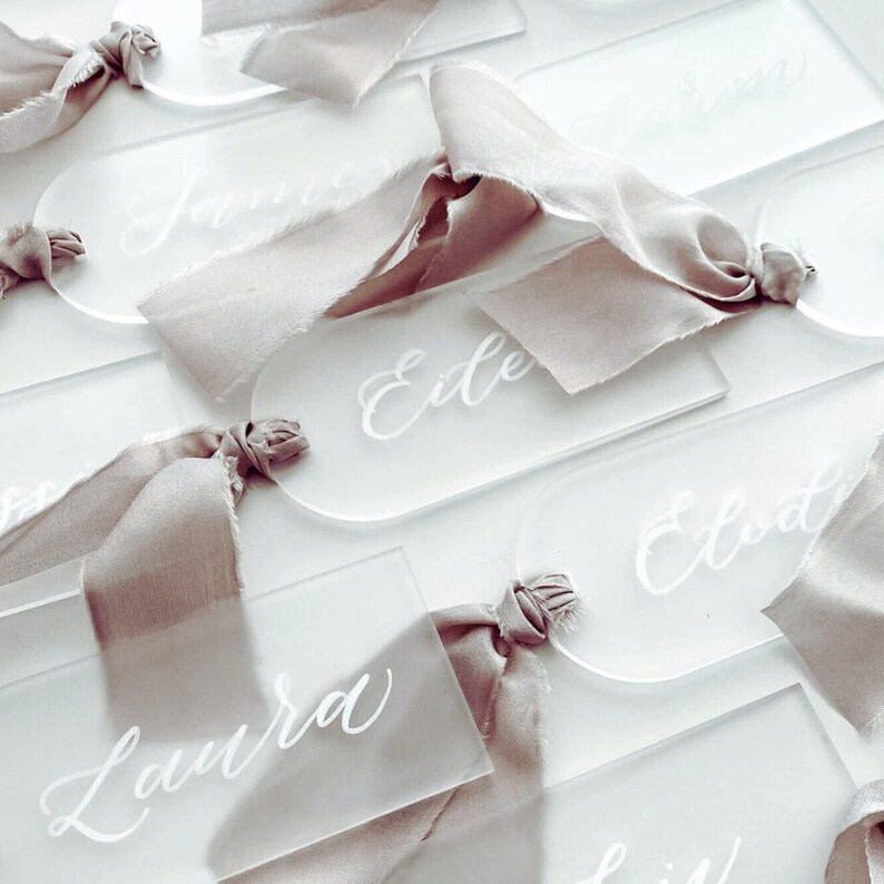 10/50/100PCS Blank Frosted Acrylic Place Card Arch Tags for Wedding ...