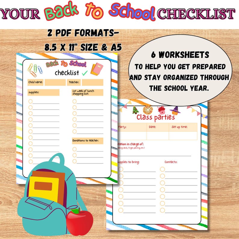 Back to School CHECKLIST - Etsy