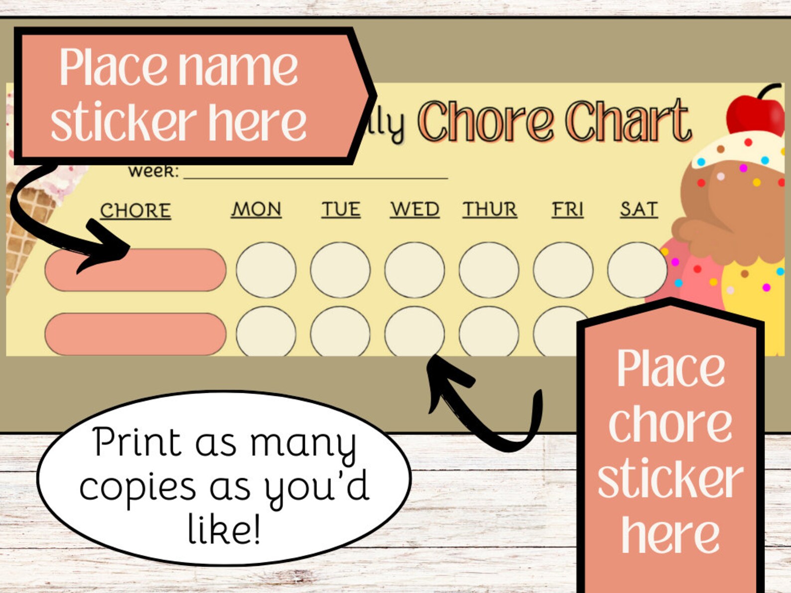 Ice Cream Theme FUN Family CHORE CHART - Etsy