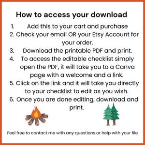 Camping Checklist: Printable Packing List & Meal Planner (digital ...