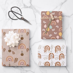 Boho Rainbow Wrapping Paper Sheets - Etsy