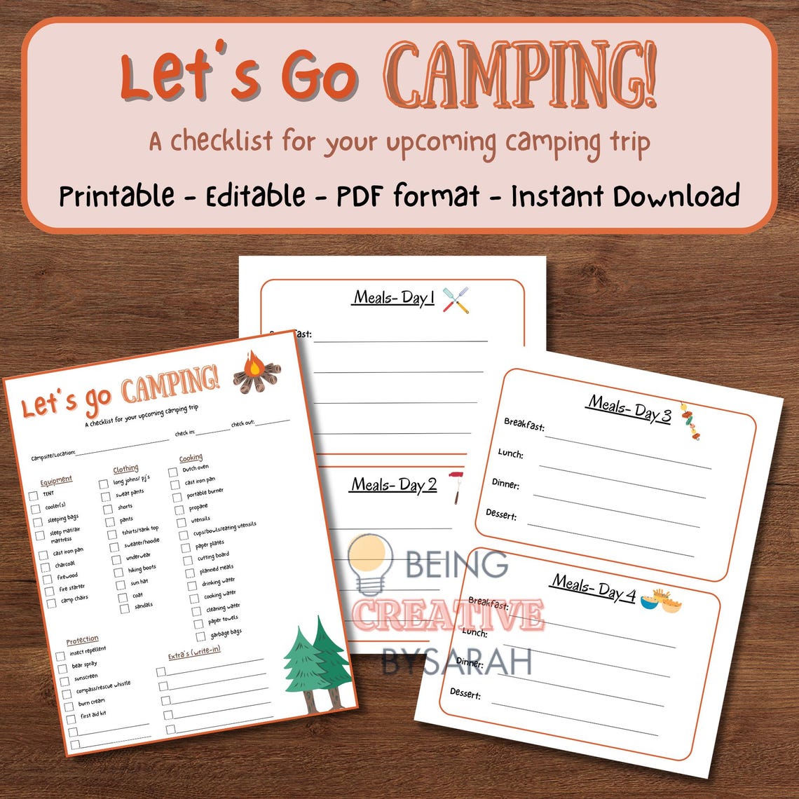 Let's Go Camping Checklist/camping Needs/printable Camping List/instant ...