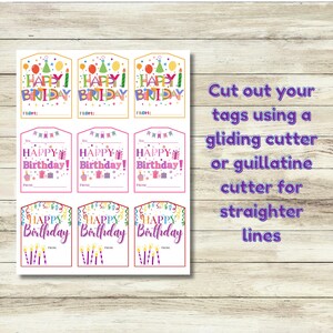Printable Birthday Gift Tags: Colorful Kids Designs (PDF Download) - Etsy