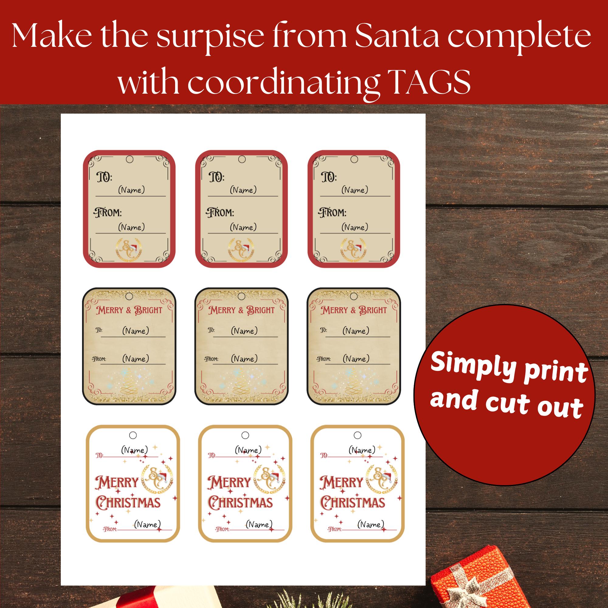 Editable Letter From Santa Kit: Christmas Letter, Tags, Certificate ...