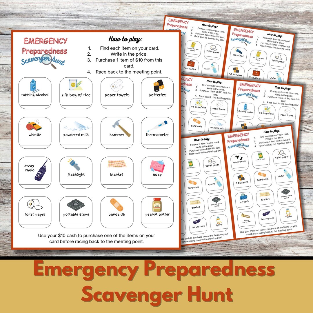 Emergency Preparedness Scavenger Hunt - Etsy