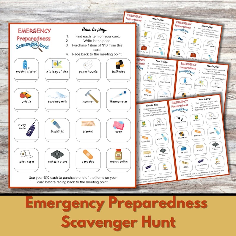 Emergency Preparedness Scavenger Hunt - Etsy