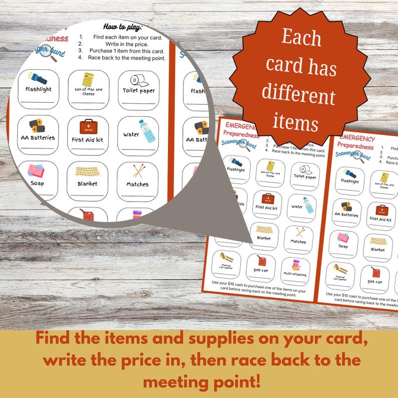 Emergency Preparedness Scavenger Hunt - Etsy