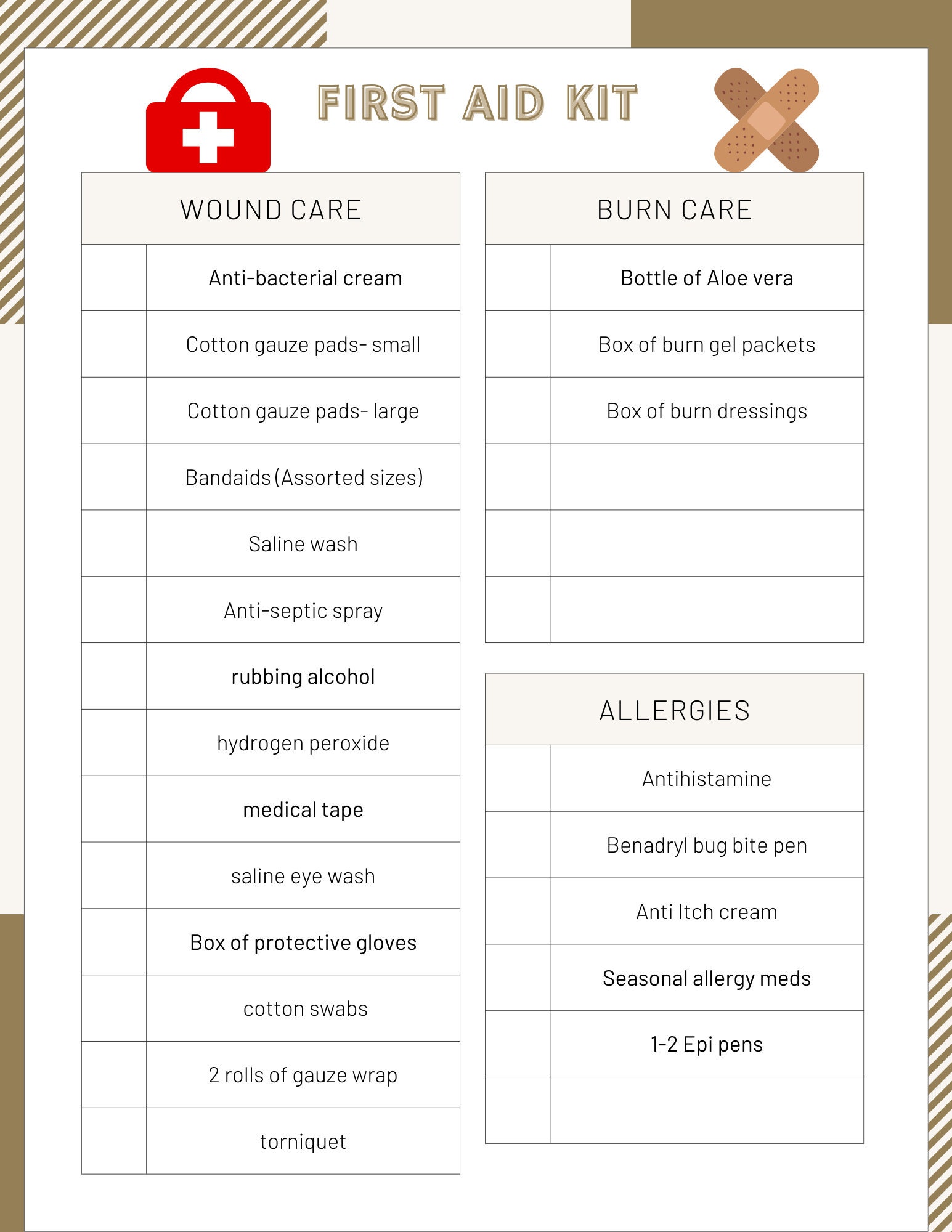 Emergency Preparedness Check List Planner - Etsy