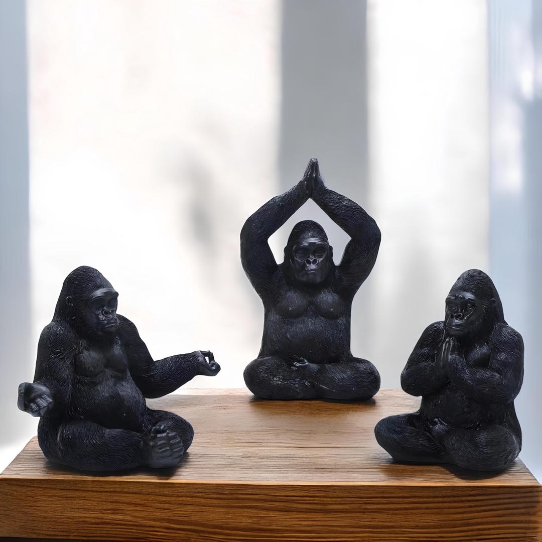 Yogi Black Gorilla, Assorted Gorilla Yoga Poses, Yogi Harambe, Harambe ...