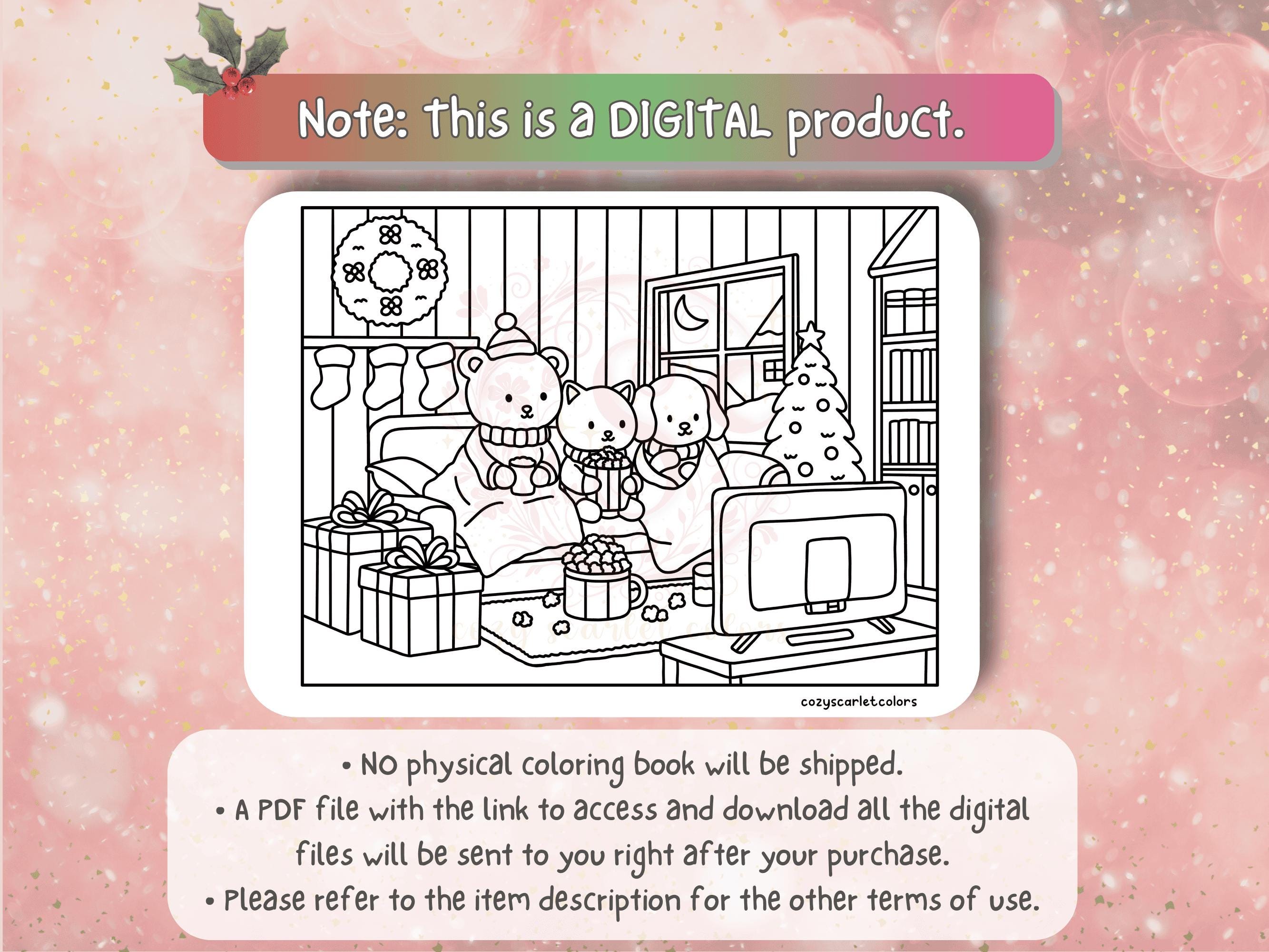 Merry & Bright Cute and Cozy Printable Christmas Coloring Pages Bold ...