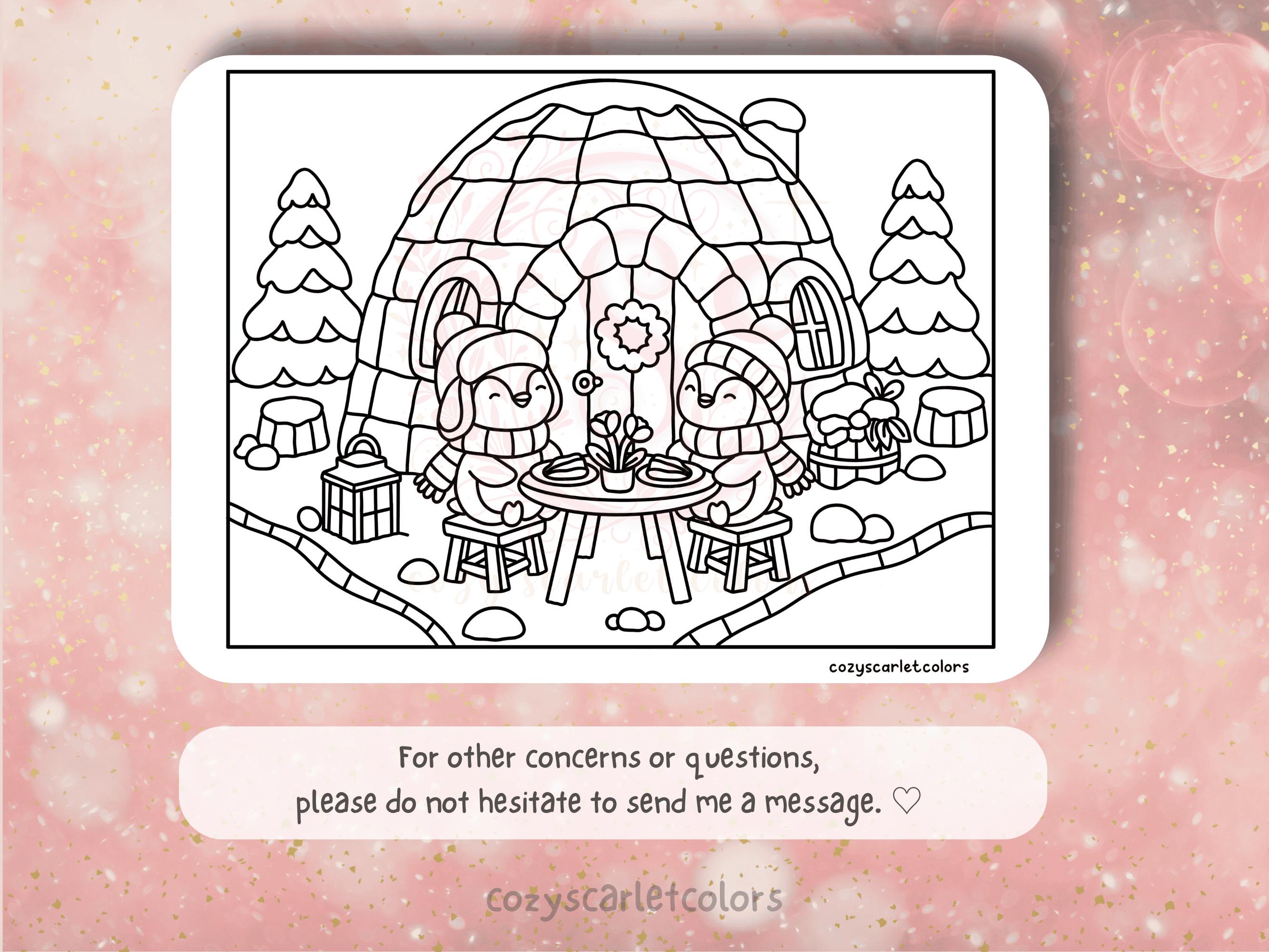 Merry & Bright Cute and Cozy Printable Christmas Coloring Pages Bold ...
