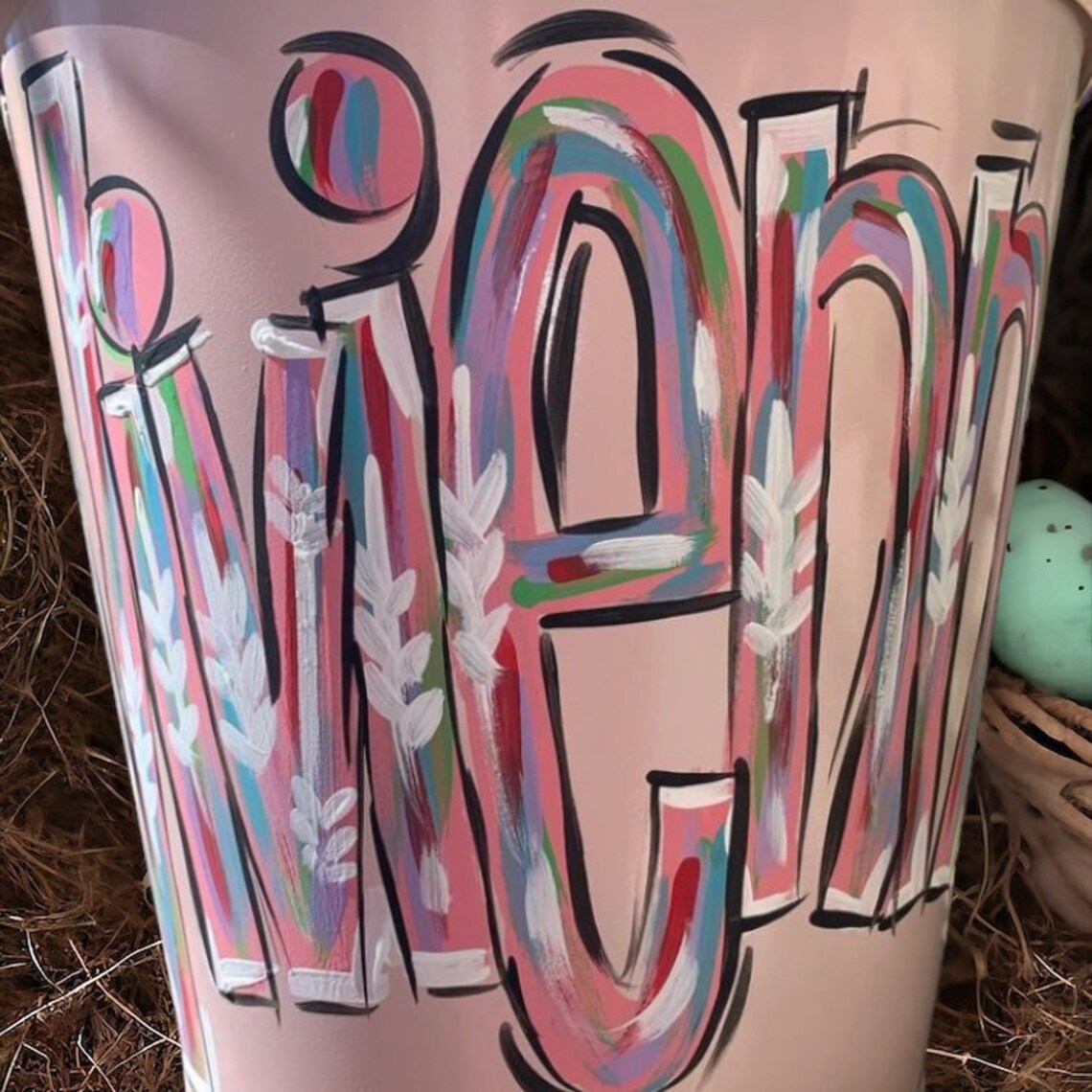 Personalized and Hand Painted Easter Pail - Etsy