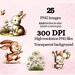 Cute Rabbit Clipart Bundle, Bunny Png Clipart, Spring Clipart, Nursery ...