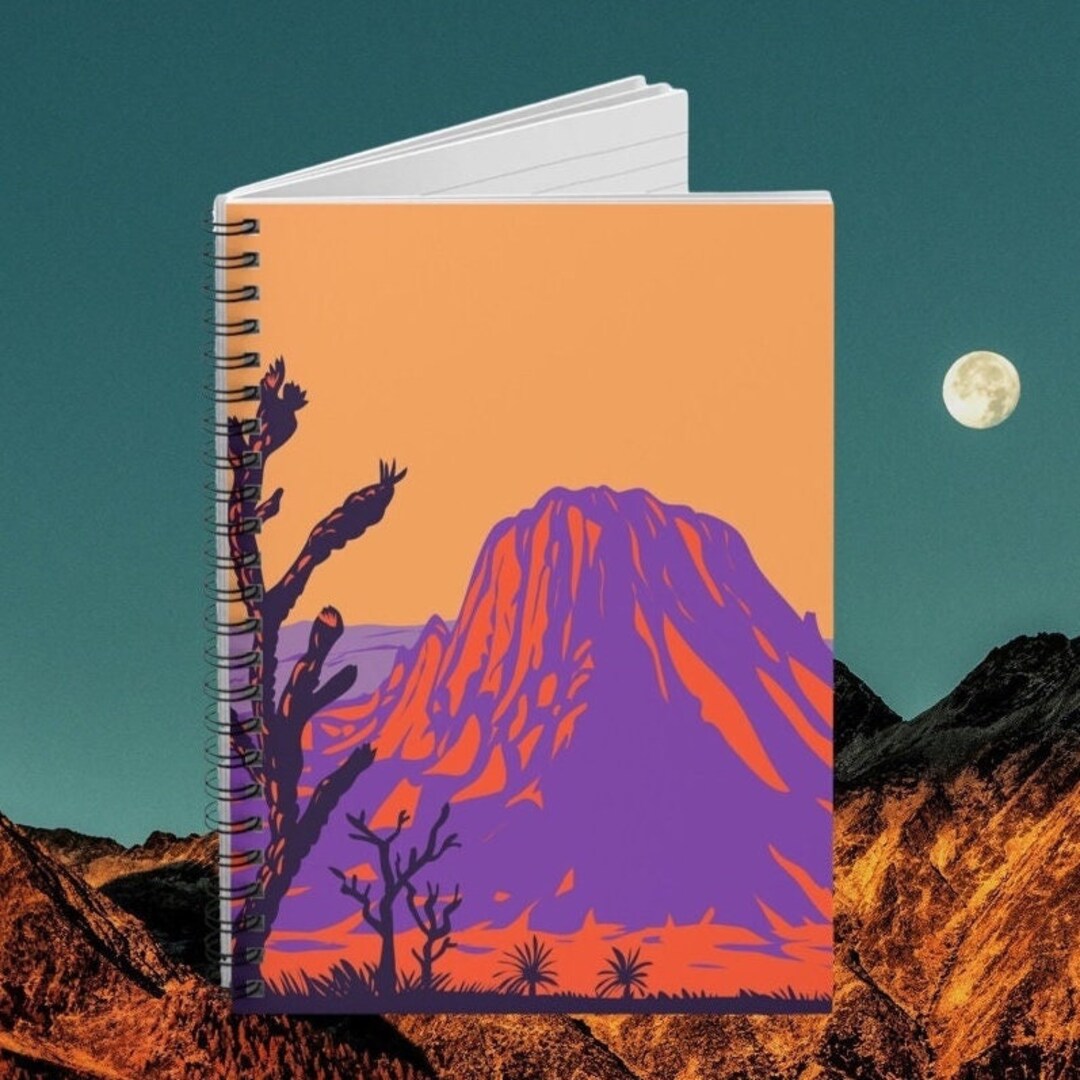 Desert Mountains Spiral Notebook Journal, Cactus, Big Bend Ranch State ...