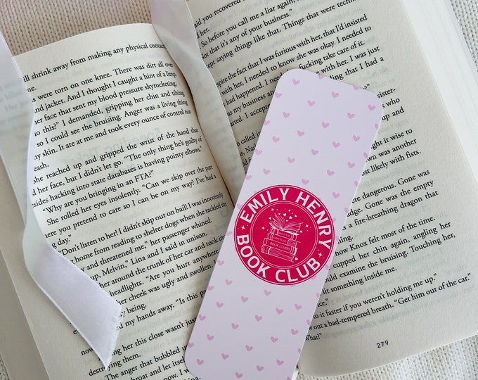 Emily Henry Bookmark | Bookish Romance | Pink Bookish | Themed ...