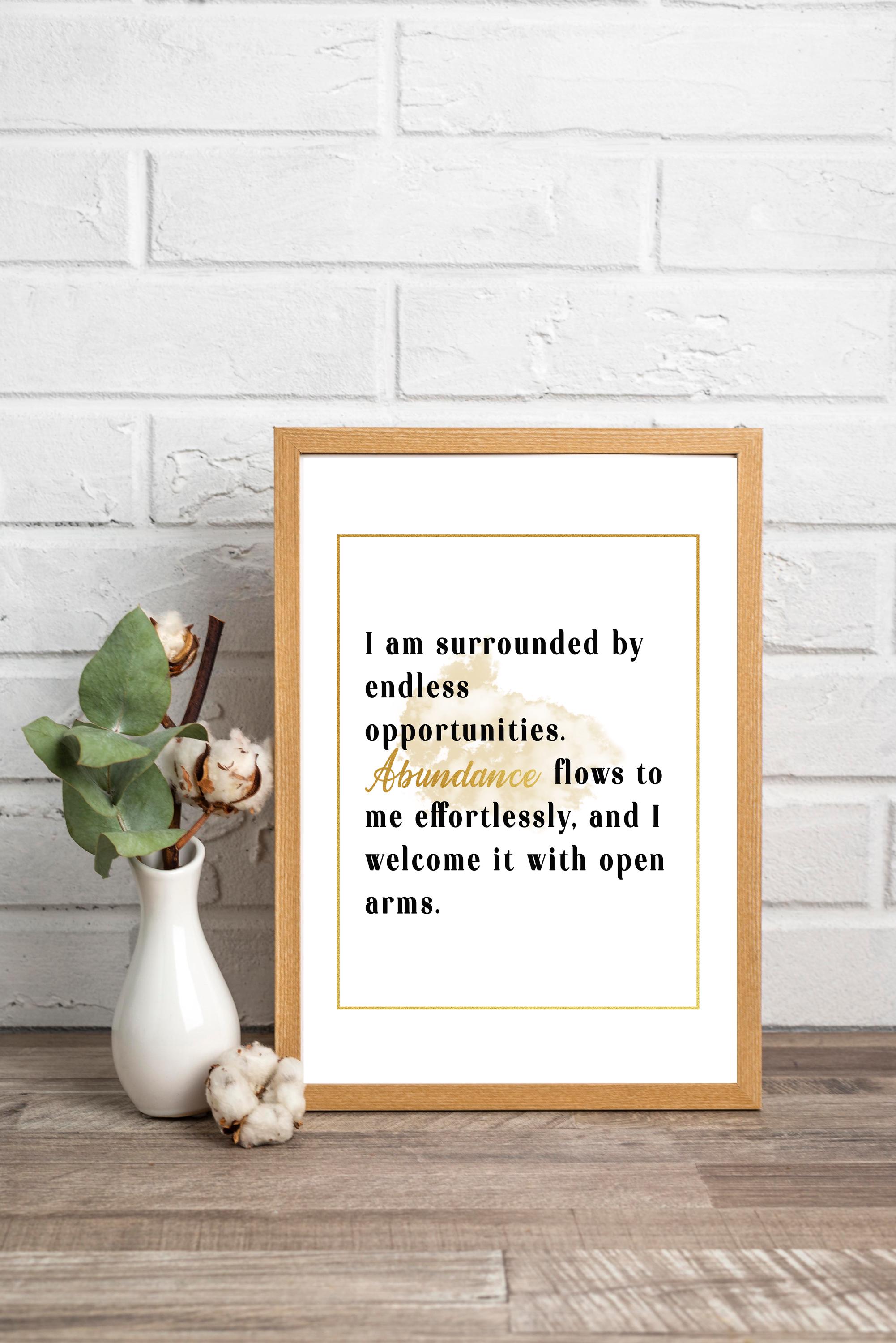 Manifestation Wall Art Bundle | 8 Printable Affirmation Posters ...