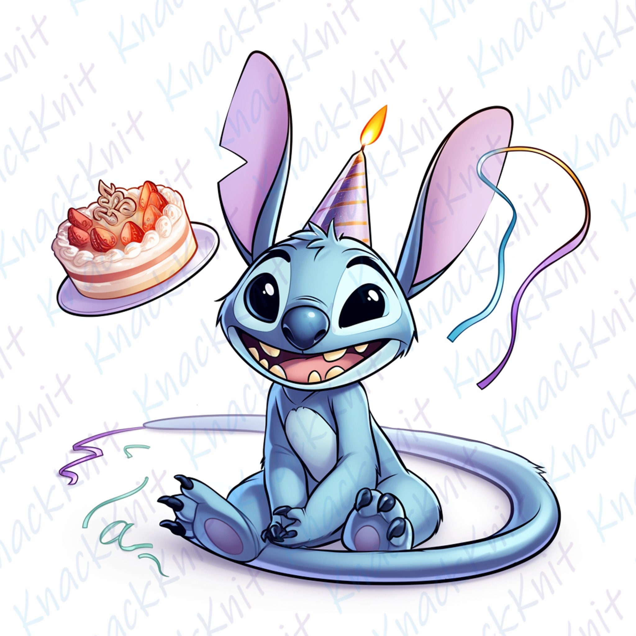 Happy Birthday Stitch PNG, Strawberry Birthday Stitch Png, Set of 4 ...
