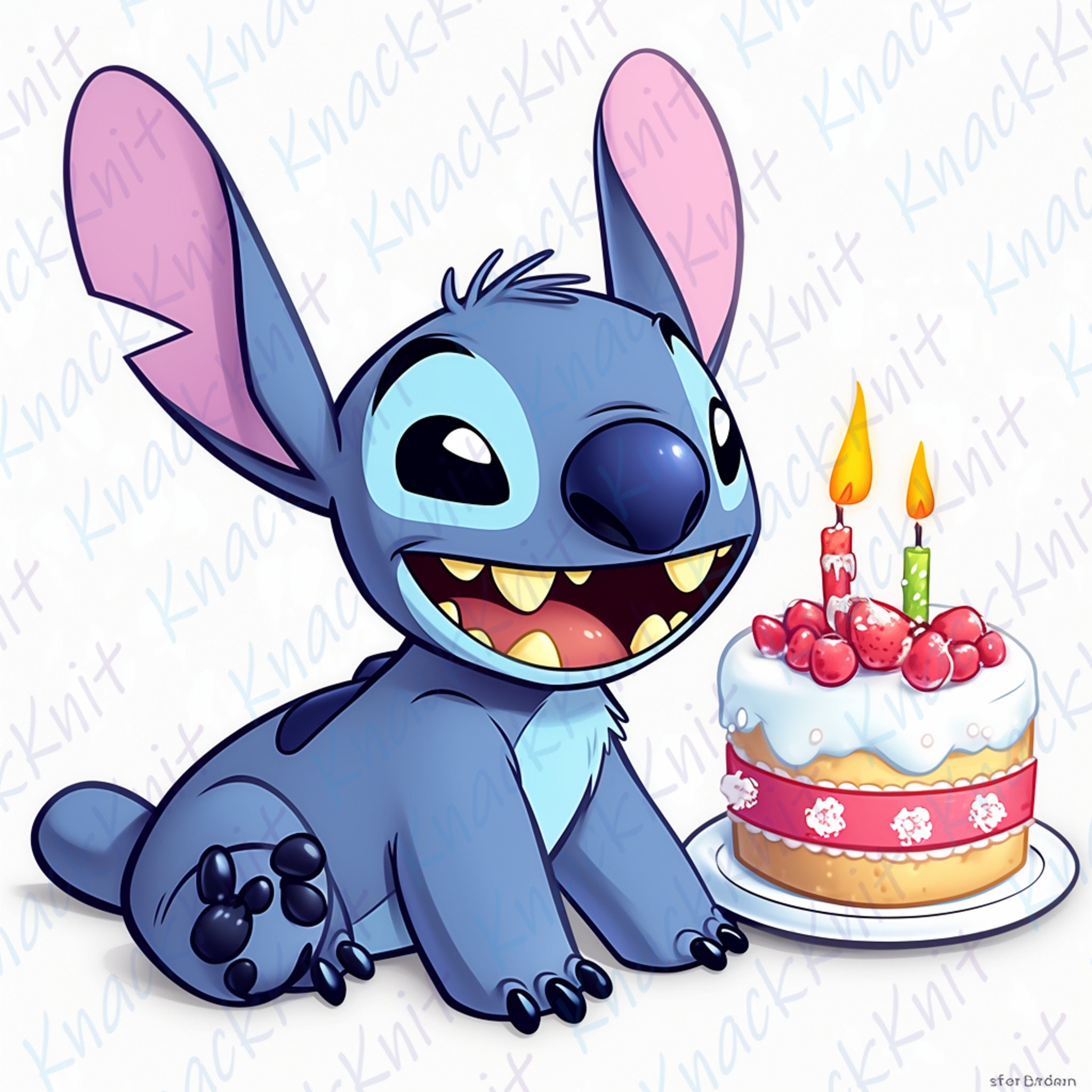 Happy Birthday Stitch PNG, Strawberry Birthday Stitch Png, Set of 4 ...