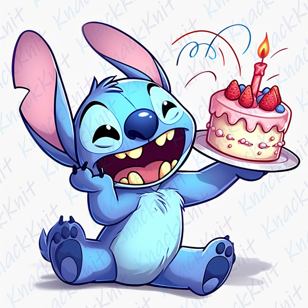 Happy Birthday Stitch Strawberry Cake Stickers Png,birthday Stitch Png ...