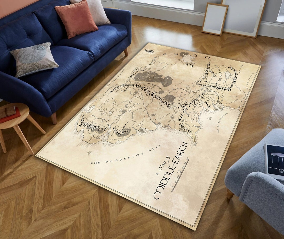 Middle Earth Map,middle Earth Rug,lord of the Rings,movie Map, Middle ...