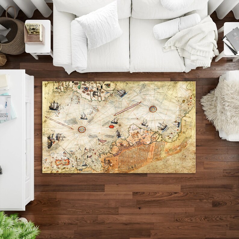 Piri Reis Map, Map Rugs,vintage Map Rug,antique Map Rug, Cool Rugs ...