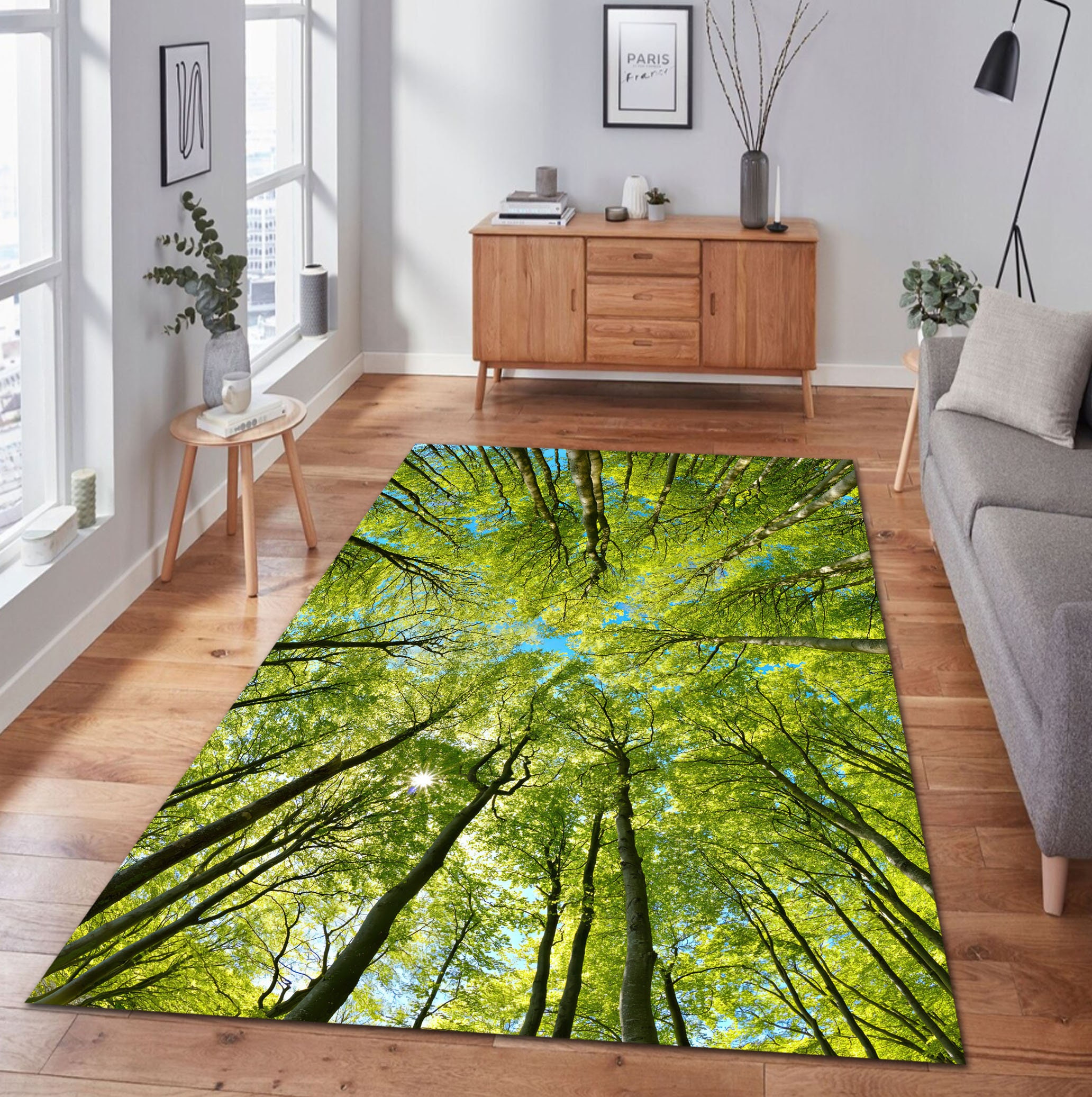 Tree Branch Rug, Forest View Rug, Green Rug, Green Leaves Rug,tree ...