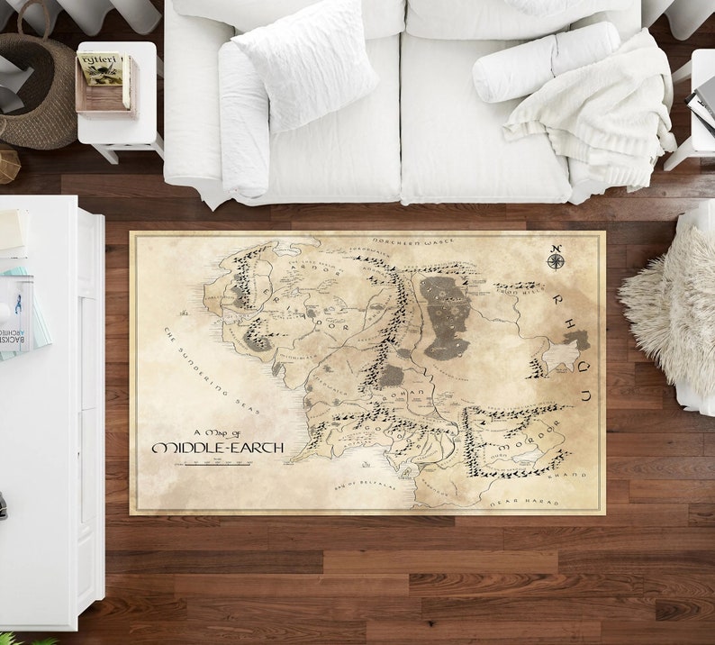 Middle Earth Map,middle Earth Rug,lord of the Rings,movie Map, Middle ...