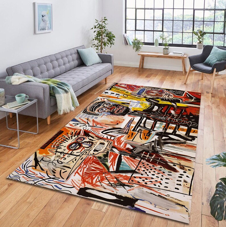 Jean Michel Rug,famous Rug Print,jean Michel Basquiat,graffiti Art ...