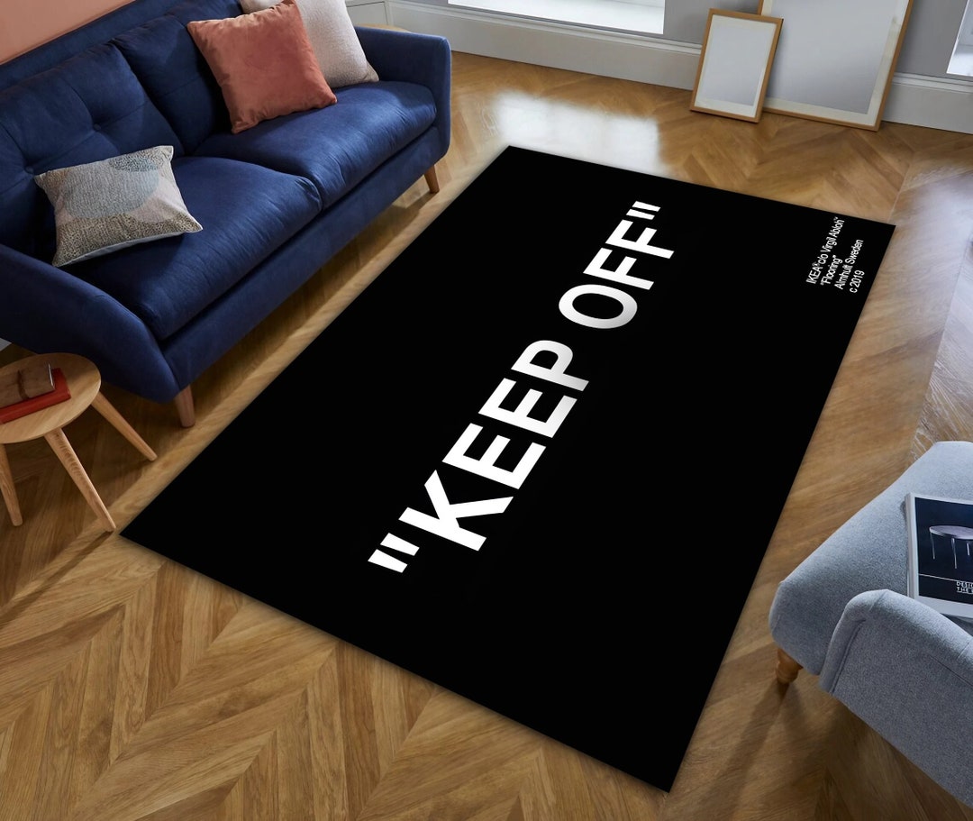 Keep off Rug, Black Keep Off, Area Rug, Designer Rug,printed Rug ...