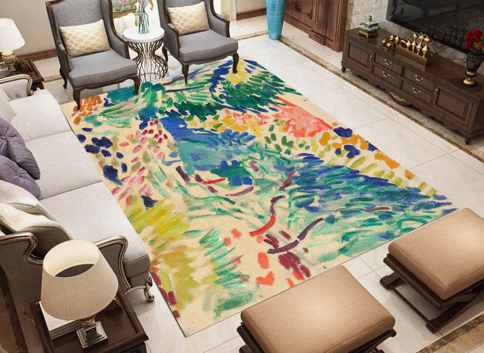 Henri Matisse Carpet, Modern Rugs, Modern Area Rug, Abstract Rug, Salon ...