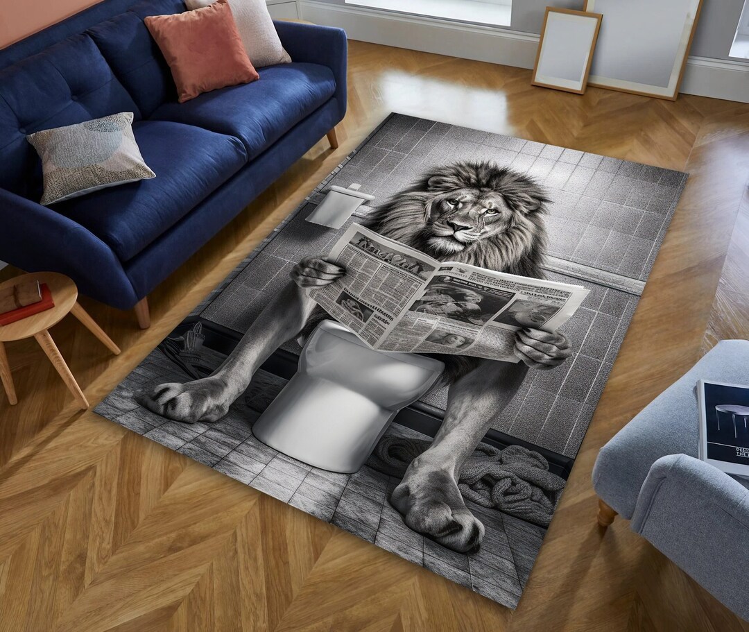 Funny Rug Print,toilet Funny Bathroom Decor, Bathroom Rug,funny Animal ...