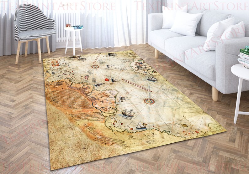 Piri Reis Map, Map Rugs,vintage Map Rug,antique Map Rug, Cool Rugs ...