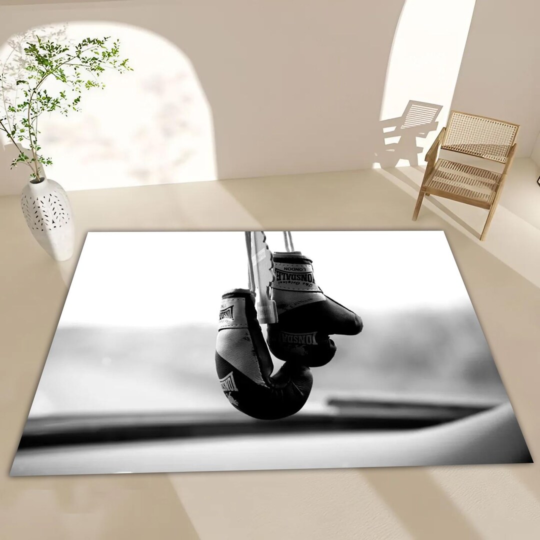 Boxing Gloves Rug, Boxing Rug, Boy Room Rug, Motivational Rug, Young ...