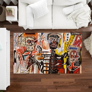Jean Michel Rug,famous Rug Print,jean Michel Basquiat,graffiti Art ...