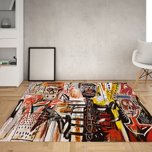 Jean Michel Rug,famous Rug Print,jean Michel Basquiat,graffiti Art ...