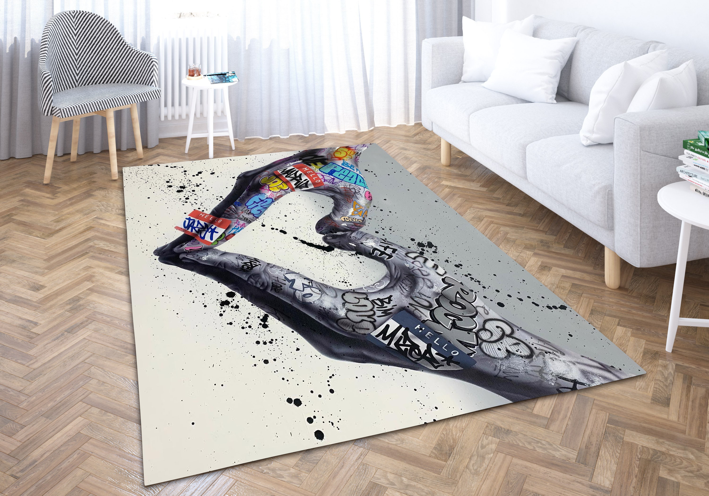 Hand Love Rug,love Graffiti,graffiti Rugs,modern Rugs,banksy Love Rug ...