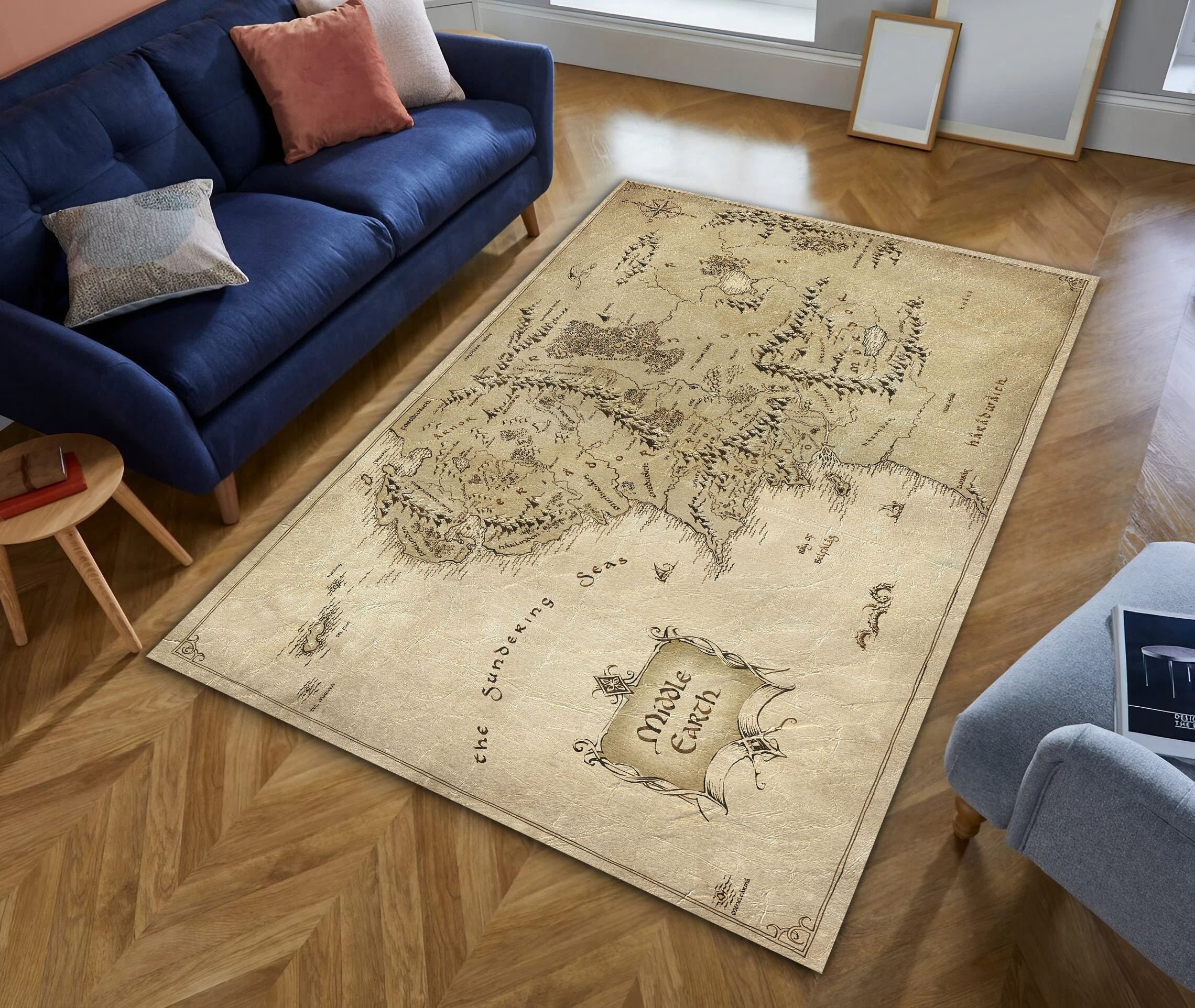 Lord of the Rings Movie Map Rugs, Middle Earth Antique Map Rug,lord of ...