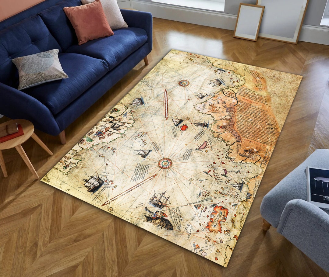 Piri Reis Map, Map Rugs,vintage Map Rug,antique Map Rug, Cool Rugs ...