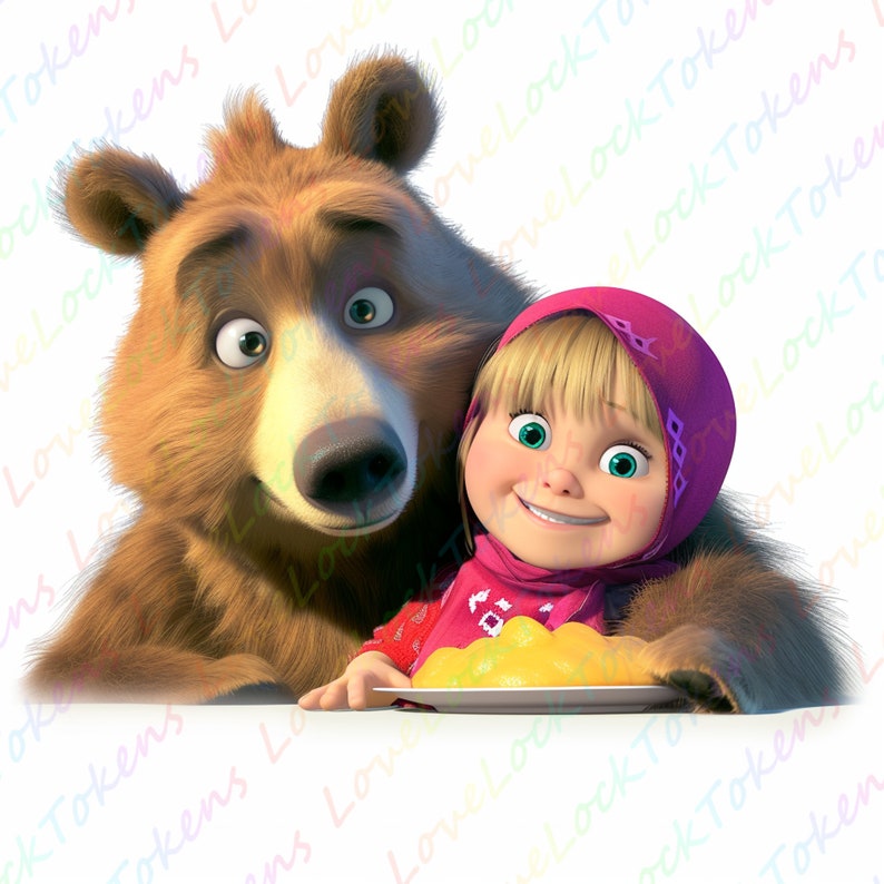 Masha and the Bear Digital Download ,cake & Cupcake Topper Printable ...