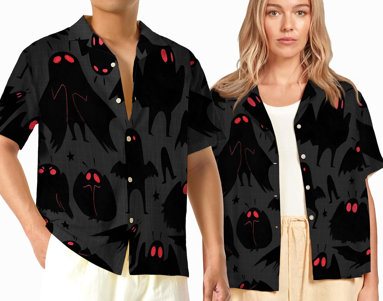 Mothman Weird Strange Unusual Cryptid Hawaiian Shirt, Cryptozoology ...