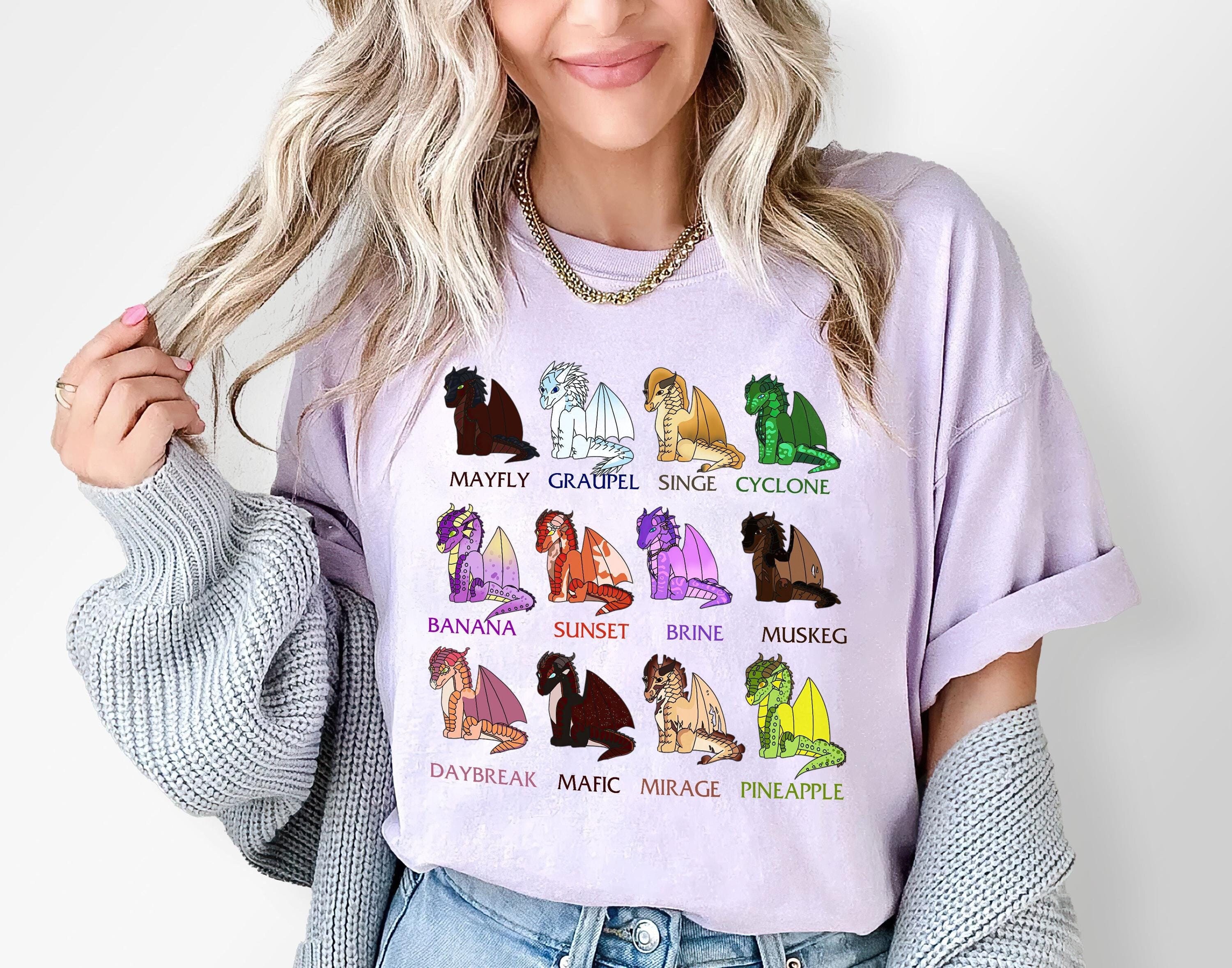 Wings of Fire Characters Shirt, Dragons Lover Shirt, Clay Tsunami Glory ...