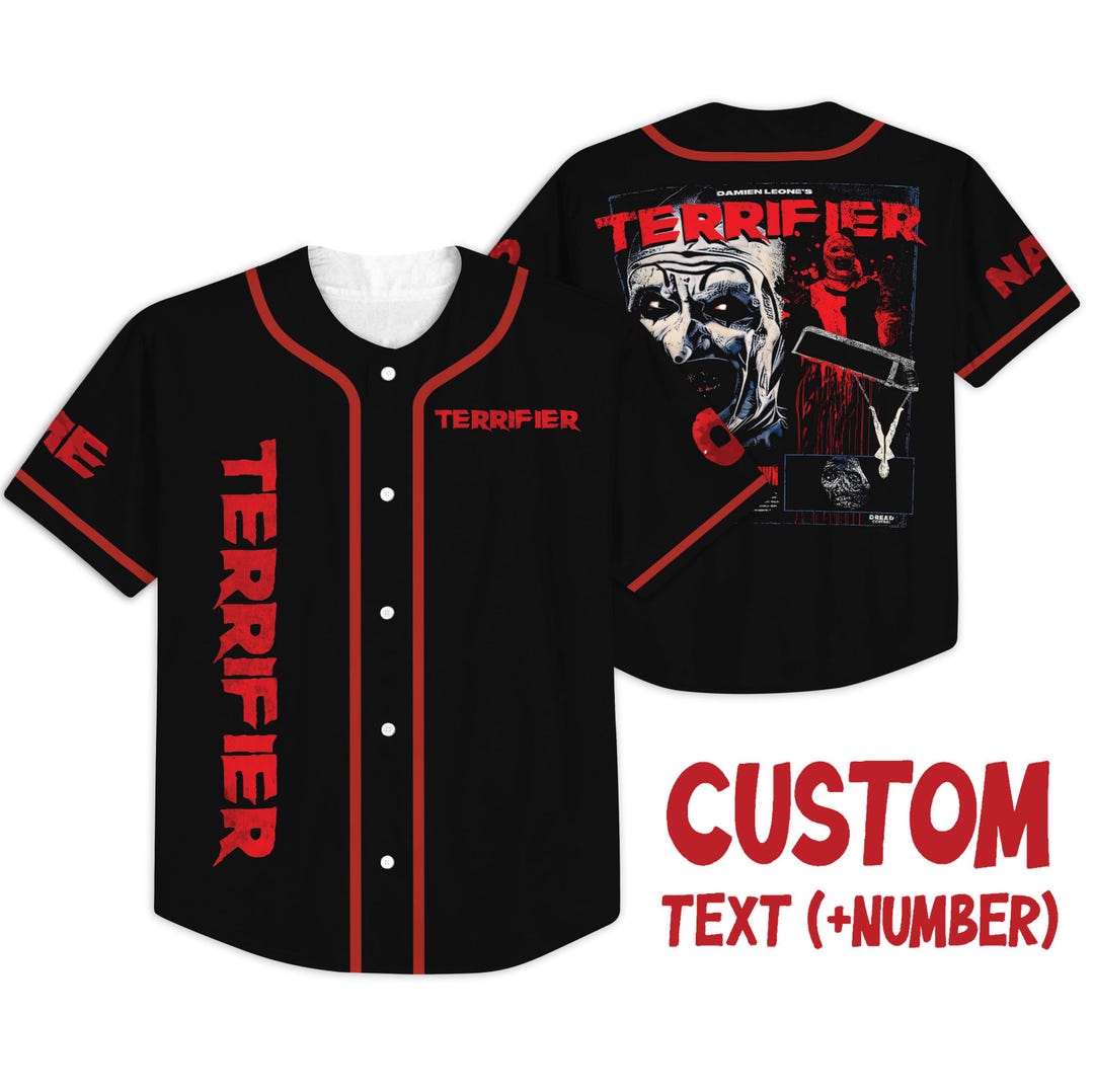 Custom Art the Clown Lover Baseball Jersey, Terrifier Halloween Shirt ...