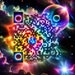 Standout AI QR Codes Tie-dye Rainbow Supernova Style social Media ...