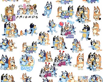 Blue Dog and Friends Png, Cartoon Characters Cliparts, Layered Png ...