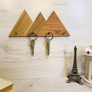 Handmade Wooden Key Holder Wall-mounted Key Organizer, Rustic Entryway ...