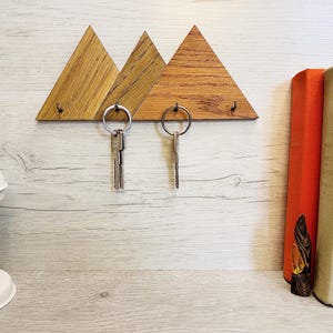 Handmade Wooden Key Holder Wall-mounted Key Organizer, Rustic Entryway ...